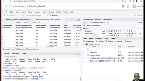 Video Using R Studio To Create Categorical Variables Like Quartiles From A Continuous