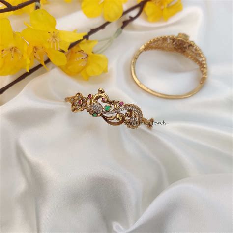 Tremendous Peacock Design Bracelet South India Jewels