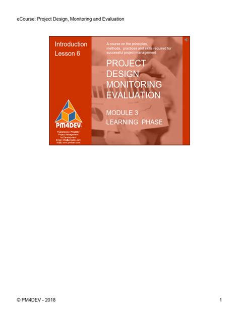 Project Design Monitoring And Evaluation Pdf Educational Technology