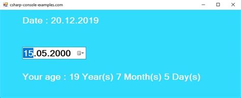 C Age Calculator Using Datetimepicker Years Months Days Programming Pseudocode