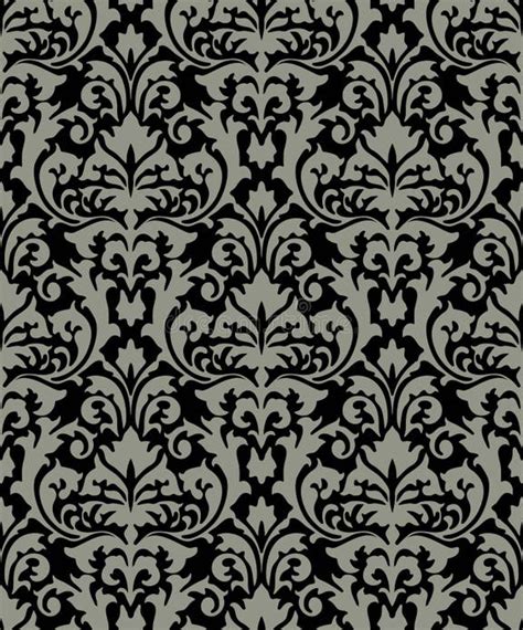 Dramatic Damask Pattern In Black And Gray With Bold Ornamental Designs