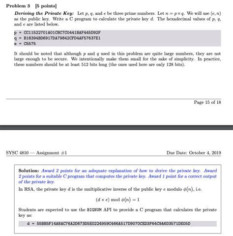 Solved Roblem 3 5 Points Deriving The Private Key Let