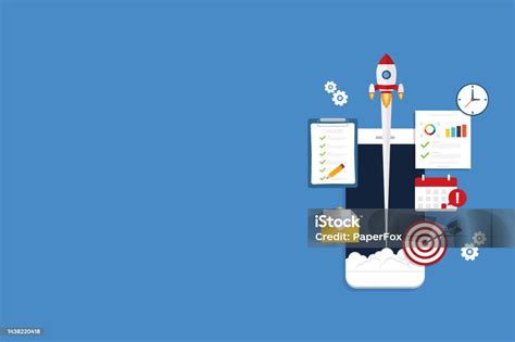 응용 프로그램 실행입니다 시작 벡터 개념 평면 만화 로켓 이나 우주선 발사 휴대폰 또는 스마트폰 성공적인 비즈니스 프로젝트 시작 기술 부스트 혁신의 아이디어 0명에 대한