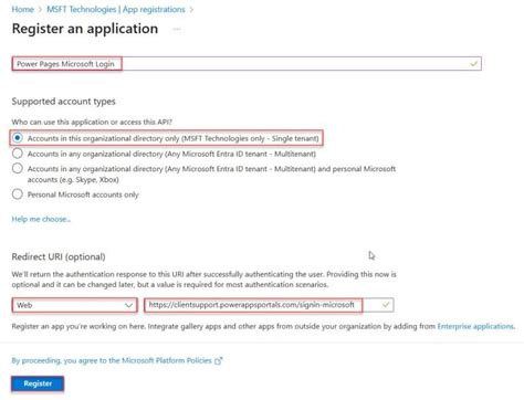 Set Up Microsoft Identity Provider Authentication Power Pages