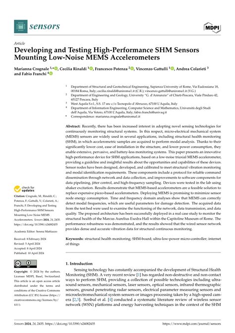 Pdf Developing And Testing High Performance Shm Sensors Mounting Low