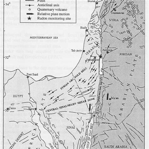 Tectonic Setting Of Radon Monitoring Sites At Enot Zuqim Download