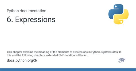 6 Expressions — Python 3150a0 Documentation
