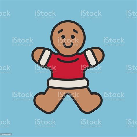 Gingerbread Man Vector Illustration Icon Stock Illustration Download