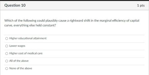 Solved Question 10 1 Pts Which Of The Following Could