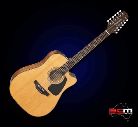 Takamine G Series 12 String Dreadnought Acoustic Electric Guitar Natural Finish Pro Scm Setup