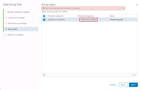 Vmware Srm Array Manager Discovery Displays Null Peer Array Id For