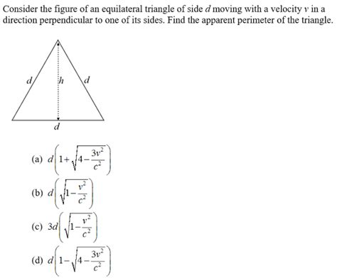 Solved Consider The Figure Of An Equilateral Triangle Of Chegg