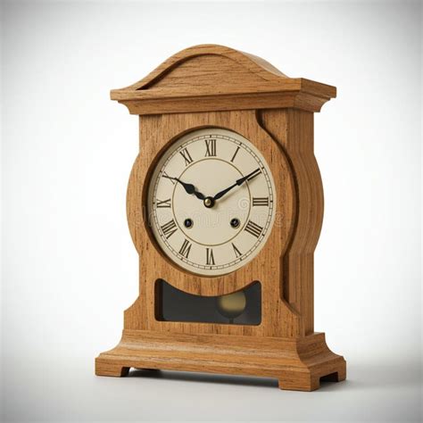 A Classic Wooden Mantel Clock With An Arched Top And Rectangular Base Stock Illustration A Classic Wooden Mantel Clock With An Arched Top And Rectangular Base Stock Illustration