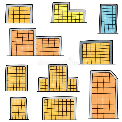 Sistema Del Vector De Edificio Ilustración Del Vector Ilustración De Conjunto Muestra 117628129