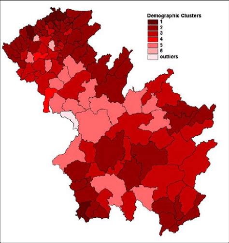 Spatial Distribution Of Clusters According To All 6 Demographic