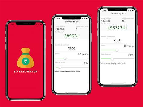 Sip Mobile App Ui For Calculation Behance