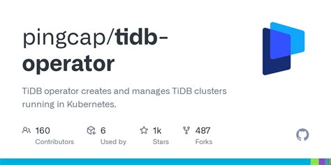 GitHub Pingcap Tidb Operator TiDB Operator Creates And Manages TiDB Clusters Running In