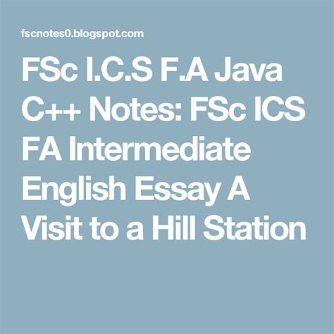 Fsc Ics Fa Java C Notes Fsc Ics Fa Intermediate English Essay A