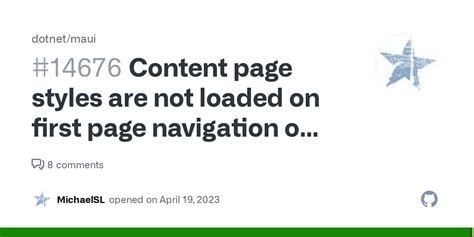 content page styles are not loaded on first page navigation on ios · issue 14676 · dotnet maui