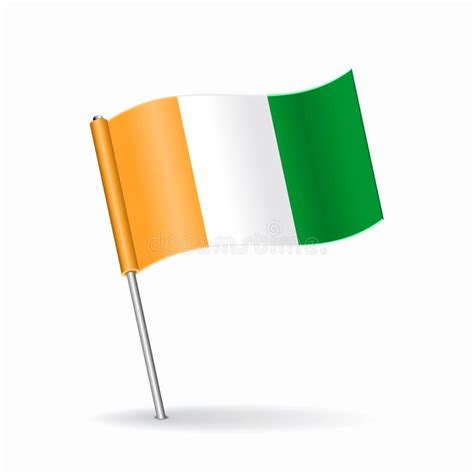 Ivorian Flag Map Pointer Layout Vector Illustration Stock Vector