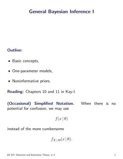 Bayesian Inference Using Prof Alds Notes