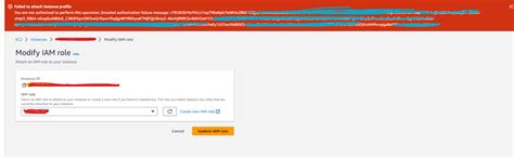 Getting Error While Modifying The Ec2 Instance Profile Role On