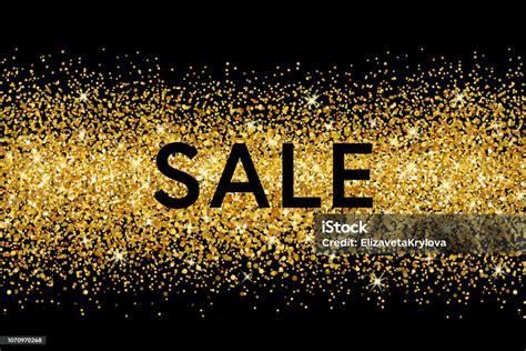 판매 골드 반짝이 배경 배너입니다 벡터 일러스트입니다 샤인 특별 행사 포스터 배너 전단지 초대 또는 웹에 대 한 템플릿 디자인 계절에 대한 스톡 벡터 아트 및 기타 이미지