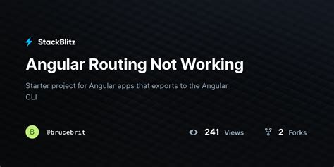 Angular Routing Not Working Stackblitz