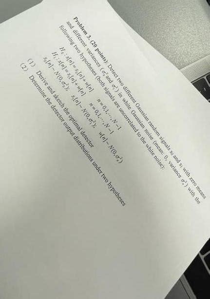 Problem 3 20 Points Detect Two Different Gaussian Chegg Com
