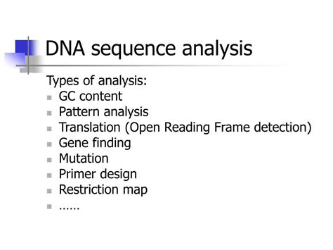 Ppt Part I Sequence Analysis Dna Bioinformatics Software Powerpoint Presentation Id