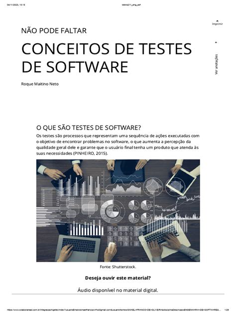 conceito de teste de software pdf testes de software qualidade