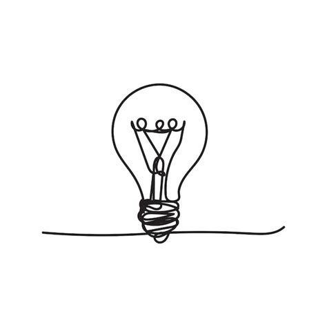 Premium Vector Single Continuous One Line Art Idea Light Bulb Creative Solution Teamwork Lamp
