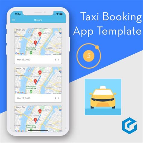 taxi cab booking template user app ionic 5 enappd starter kit