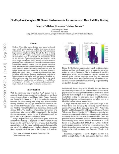 Go Explore Complex 3d Game Environments For Automated Reachability Testing Deepai
