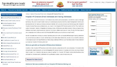 Buy Hospital Hr Directors Email List And Mailing Address Database