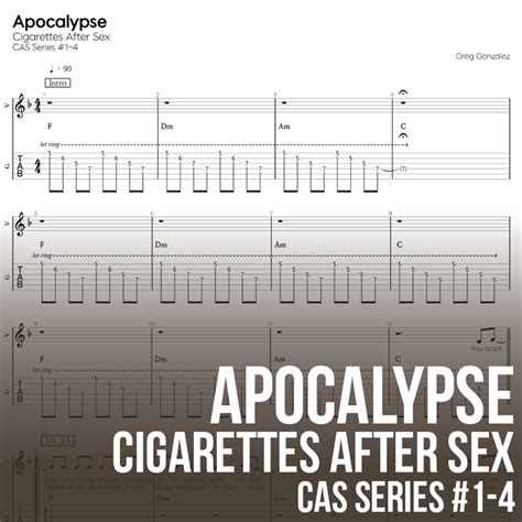 Cigarettes After Sex Apocalypse Tab 단선 악보 By Wooram 기타선생