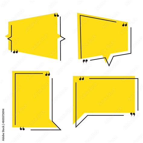 Quote Box Frame Set Blank Quote Boxes For Text Quotation Bubble Frame Template With Yellow