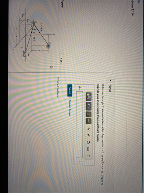 Solved Oblem Part A Determine The Angle Between The Chegg Com