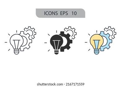 Implementation Icons Symbol Vector Elements Infographic Stock Vector Royalty Free