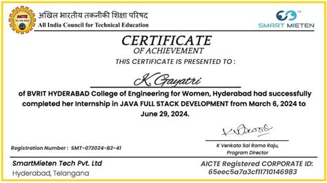 java fullstackdevelopment internship softwaredevelopment careergrowth… gayatri kondapaturu