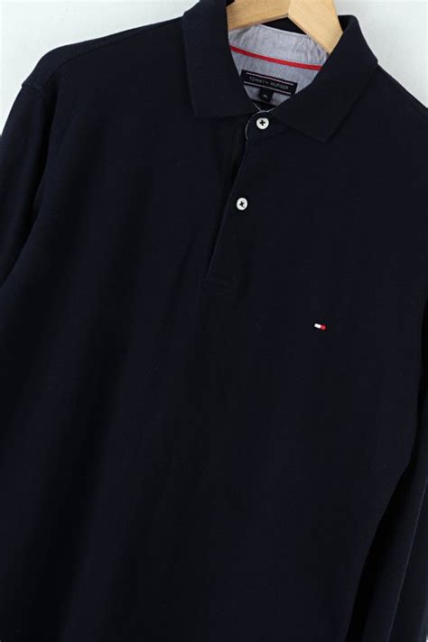 Xl 타미힐피거 카라 긴팔티셔츠 네이비 면 올드스 세컨웨어 헬로마켓