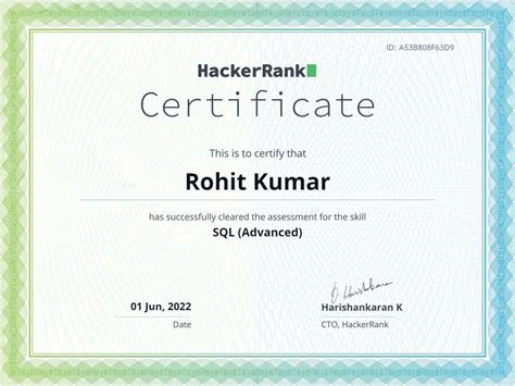 rohit kumar on linkedin hackerrank sqldeveloper sqlserver2022