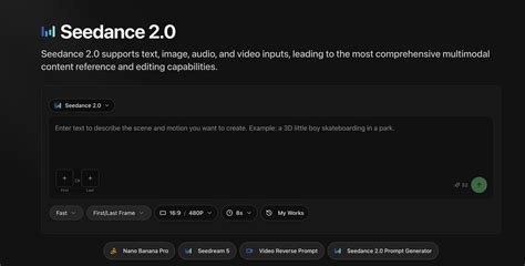 Seedance 20 字节跳动多模态 Ai 视频生成器