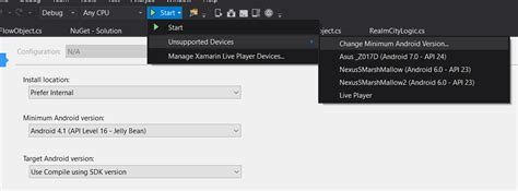 Android Visual Studio Unsupported Devices Stack Overflow