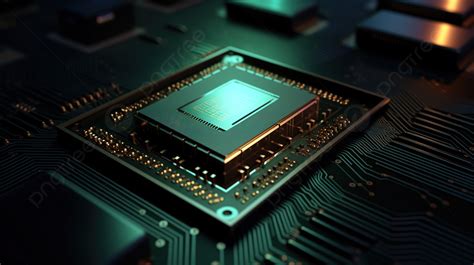 Circuit Board Backdrop With 3d Rendered Cpu Chip Background