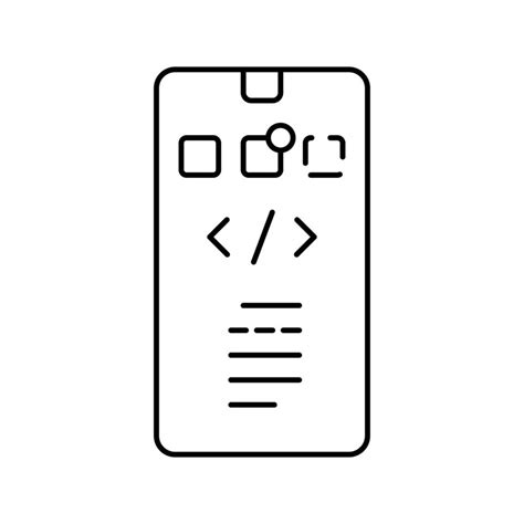 Phone Application Development Line Icon Vector Illustration 18996032 Vector Art At Vecteezy
