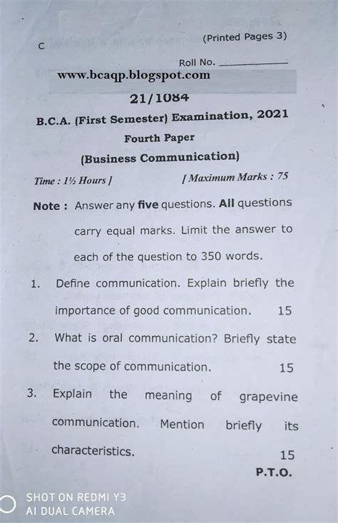 Mgkvp Bca I Sem Question Papers 2021