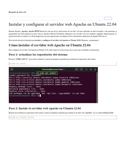 01 Instalar Y Configurar El Servidor Web Apache En Ubuntu Pdf
