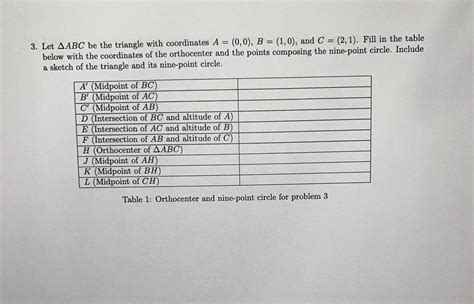 Solved 3 Let Abc Be The Triangle With Coordinates
