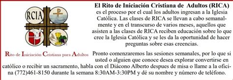 El Rito De Iniciación Cristiana De Adultos St Mark The Evangelist Parish